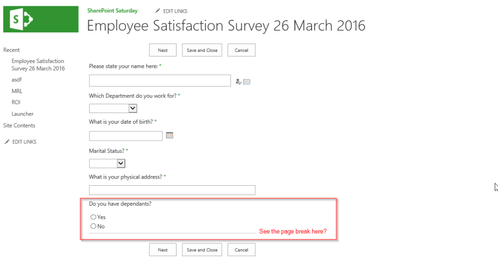 Day 28 – Branching Logic on SharePoint Survey Questions – Tracy van der ...