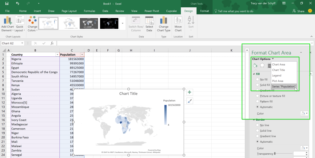 Day 336 – Creating Map Charts in Excel – Tracy van der Schyff