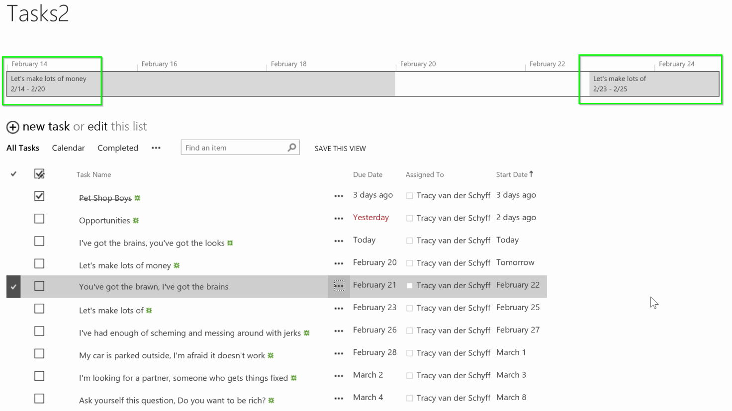 Day 350 – Using Gantt Charts in SharePoint Task Lists – Tracy van der ...