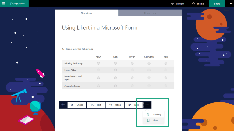 #Microsoft365 Day 113 – I Likert this column a lot in Microsoft Forms ...