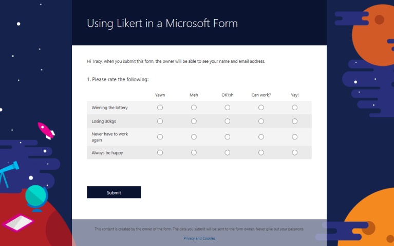 #Microsoft365 Day 113 – I Likert this column a lot in Microsoft Forms ...